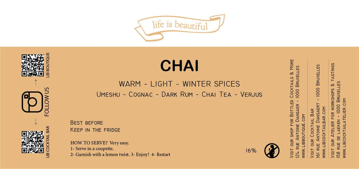 Chai – Life is Beautiful - The Cocktail Experience